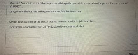 Solved Question You Are Given The Following Exponential Chegg Com