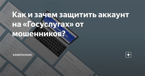 Как и зачем защитить аккаунт на «Госуслугах от мошенников Камералкин Дзен