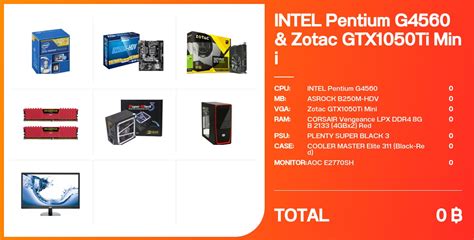 Intel Pentium G4560 And Zotac Gtx1050ti Mini จัดสเปค Notebookspec