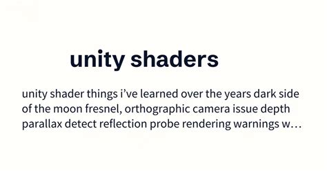 Unity Shaders