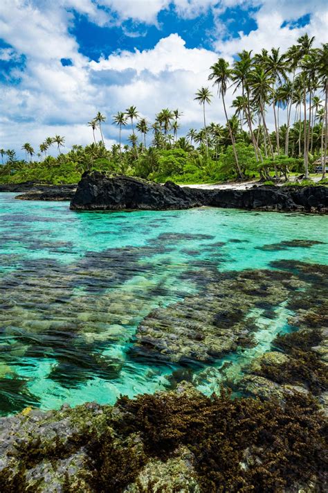 Premium Photo Tropical Beach On South Side Of Samoa Island With