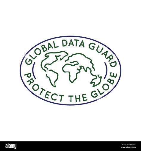 Simple Logo With Global Data Guard Icon Stock Vector Image And Art Alamy