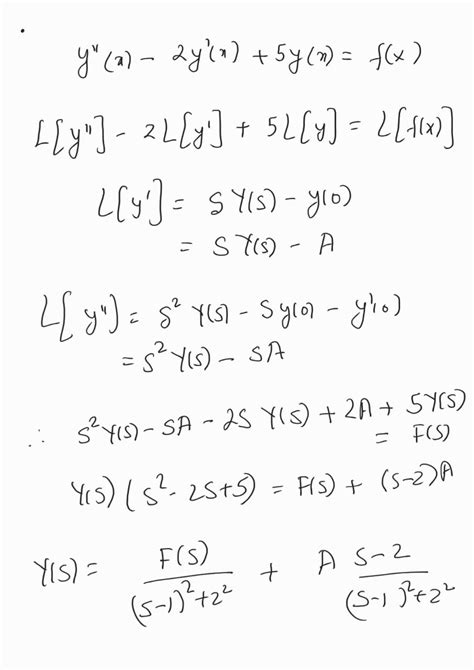 [solved] Ordinary Differential Equations Laplace Transforms Let A R