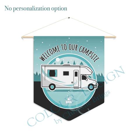 custom class c motorhome campsite welcome pennant personalized rv