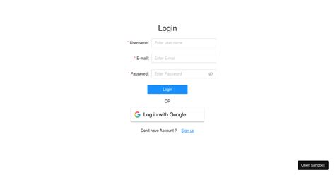 Reactjs Social Login Examples Codesandbox