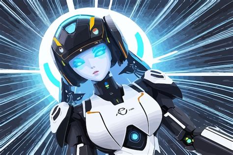 Premium Vector Humanoid Robot Woman Illustration