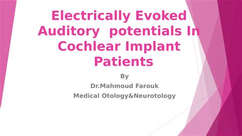 Pdf Electrically Evoked Auditory Potentials In Cochlear Implantation Patient