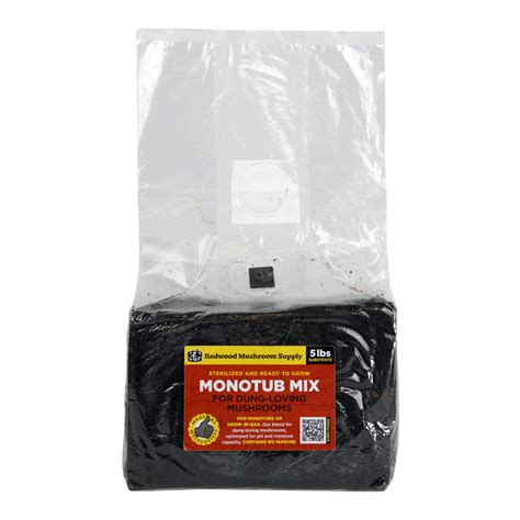 Monotub Mix Sterilized Mushroom Substrate For Mycology Redwood