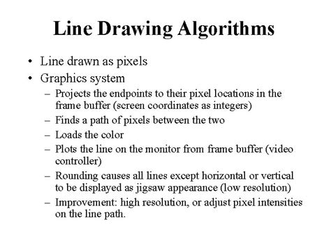 Line Drawing By Algorithm Line Drawing Algorithms Line