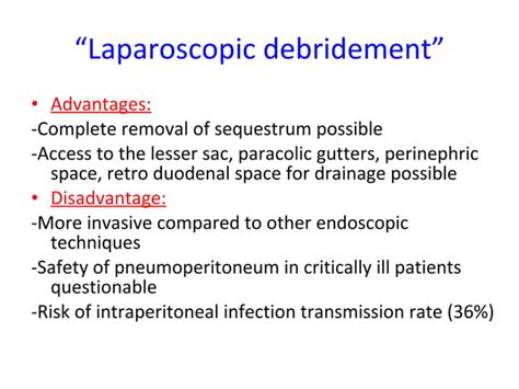 Retroperitoneal Endoscopic Necrosectomy Ppt Digestive Disorders Diseases And Conditions