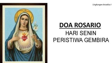 Susunan Doa Rosario Hari Senin 20 Mei 2024 Peristiwa Gembira