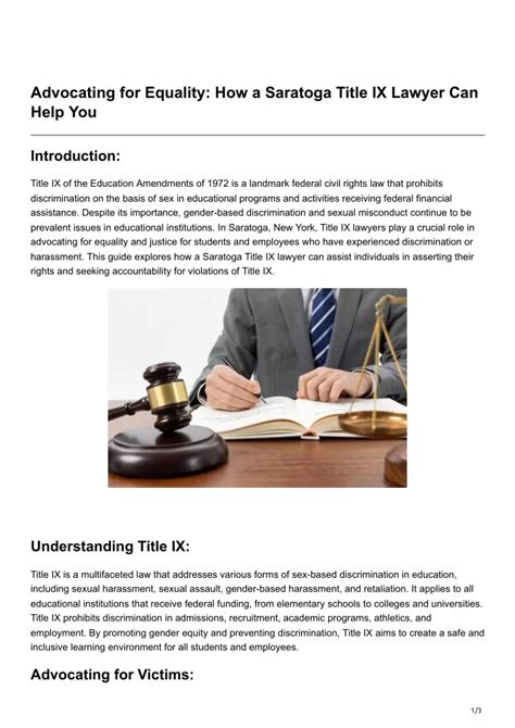 Ppt Advocating For Equality How A Saratoga Title Ix Lawyer Can Help