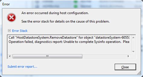Esxi Unable To Complete Sysinfo Operation When Unmounting Nfs Datastore