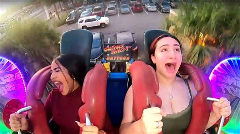 Girls Freaking Out 05 Funny Slingshot Ride Compilation 2023 Video