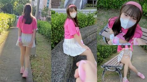 Barbie Girl Plays With Remote Control Vibrator In Public