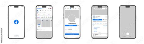 Facebook Facebook Mockup Facebook Mobile App Interface Template On