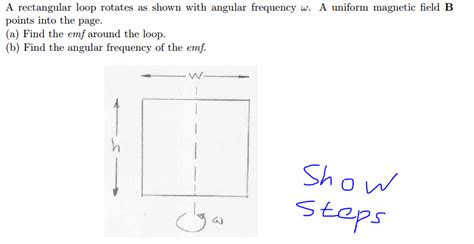 Solved A Rectangular Loop Rotates As Shown With Angular