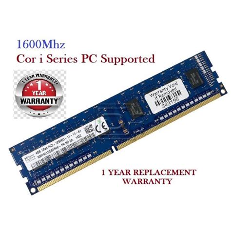 4 GB DDR 3 RAM FOR DESKTOP PC MIX BRANDS SYSTEM PULLED BRANDED WITH 1 YEAR REPLACEMENT WARRANTY
