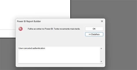 Erro De Login User Canceled Authentication Power Bi Report Builder Alura Cursos Online De