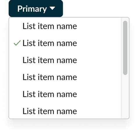 Dropdown List Horizon Design System