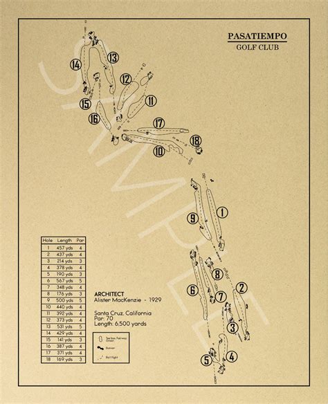 Pasatiempo Golf Club Outline Print Etsy