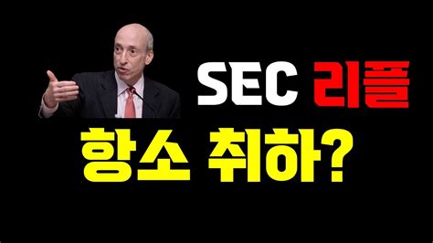 1월 중 Sec 리플 항소 취하 리플 5천원 Xrp Youtube