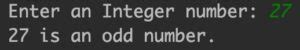 Java Program To Check Whether A Number Is Even Or Odd