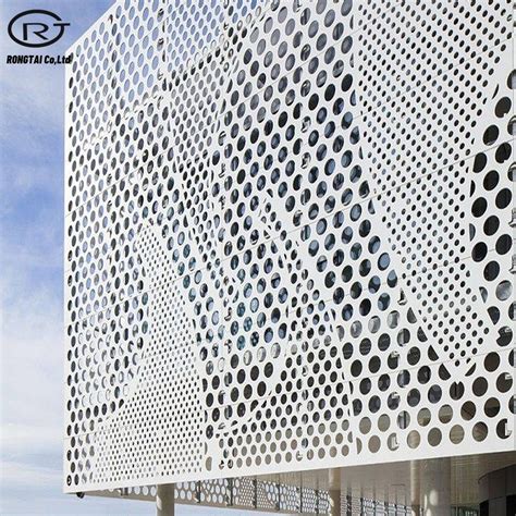 Architecture Facade Cladding White Perforated Metal Panel Fence And