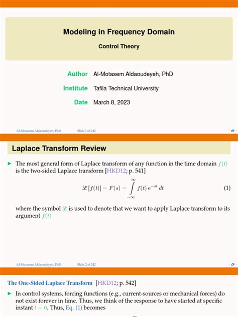 Chapter 1 Modelling In Frequency Domain 2 Pdf Pdf Laplace