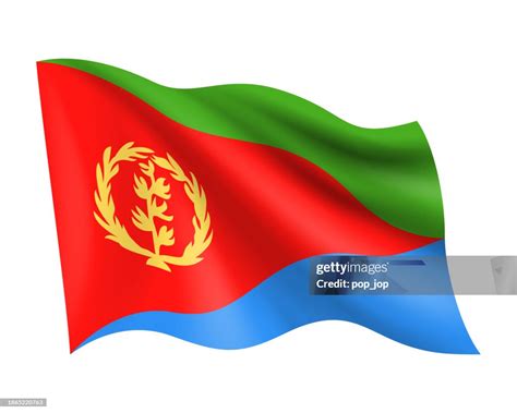 Eritrea Vector Waving Realistic Flag Flag Of Eritrean Isolated On White Background High Res