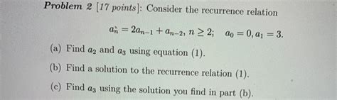 Solved Problem 2 17 Points Consider The Recurrence