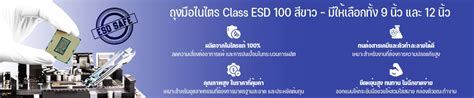 ถุงมือไนไตร Esd Safe คลาส 100 ความยาว 12 นิ้ว Baobaothailand