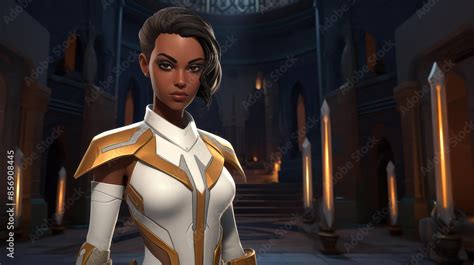 Meet The Celestial Sentinelan Ethereal Female Warrior In Shimmering