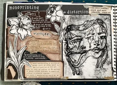 Gcse Sketchbook Page Inspiration Monoprinting Gcseart Alevelart