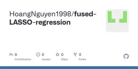 Github Hoangnguyen1998fused Lasso Regression