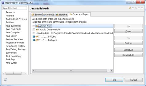 Java Build Path Order And Export Should I Include Android Libraries