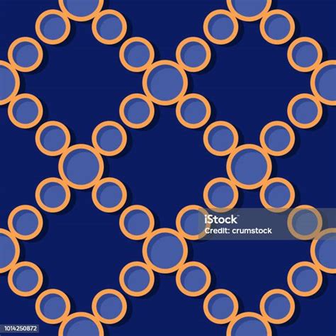 완벽 한 기하학적 배경입니다 깊은 블루와 오렌지 3d 원형 패턴 0명에 대한 스톡 벡터 아트 및 기타 이미지 0명 3차원 형태 그림자 Istock