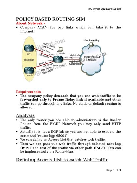 Policy Based Routing Sim Formatted Pdf Router Computing World