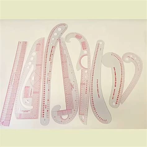 7 9pcs Set Tailor Ruler Clear Measuring Kit Sewing Drawing Yardstick Ruler Sleeve French Arm