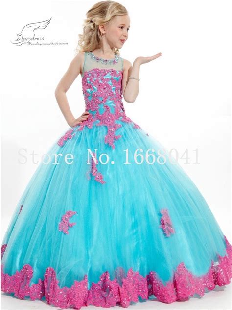 2015 новое поступление маленькая девочка бальное платье Scoop образным аппликаци… Праздничные