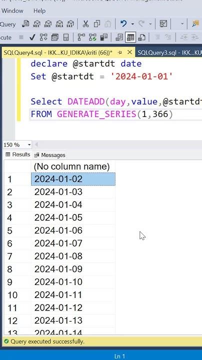 Sql Tip Quickest Way To Generate A Date Series Sqltip Youtube