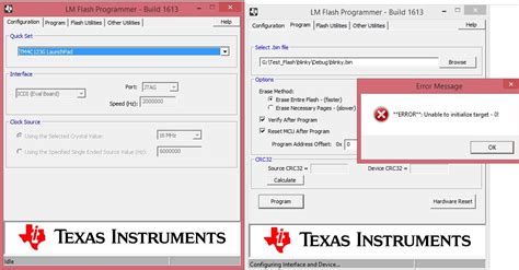 ccs tm4c123gh6pm issue in connecting target with the ide code
