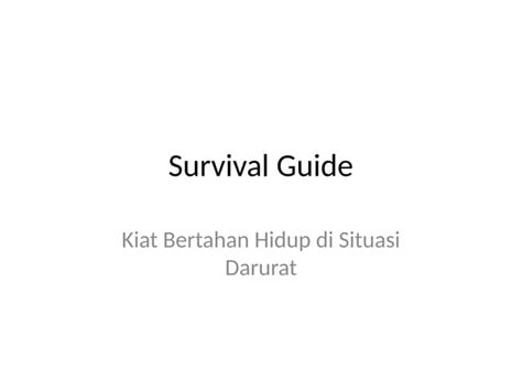 Survivalguidesimpelfor Education And Pptx Ppt