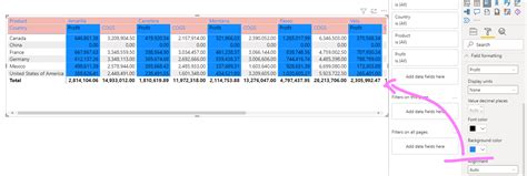 double header column background color in matrix vi microsoft