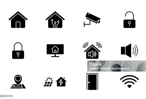 흰색에 격리 된 스마트 홈 실루엣 벡터 아이콘 웹 모바일 앱 Ui 디자인 및 인쇄용 스마트 홈 아이콘 세트 0명에 대한 스톡 벡터 아트 및 기타 이미지 Istock