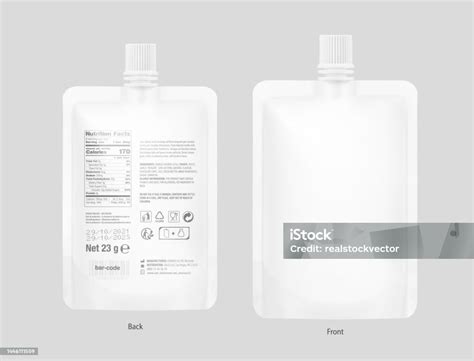 중앙 스파우트가 있는 파우치 업 가방 모형 샘플 텍스트가 있는 벡터 그림입니다 형판에 대한 스톡 벡터 아트 및 기타 이미지 형판 스탠드업 파우치 스파우트 Istock