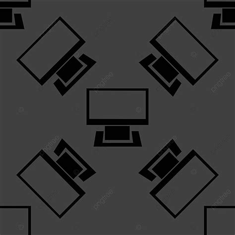 flat design seamless gray pattern of a computer web icon vector pc