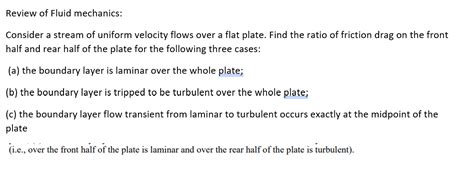 Solved Review Of Fluid Mechanics Consider A Stream Of Chegg