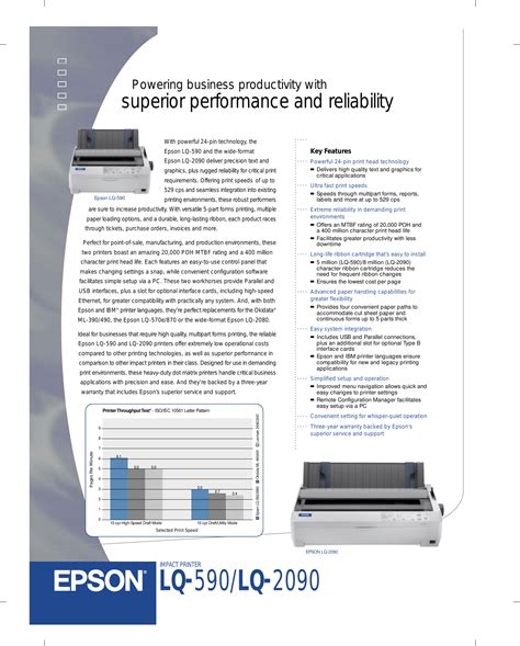 Epson Lq 2090 Impact Printer Product Brochure