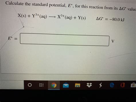 Solved Calculate The Standard Potential Eº For This